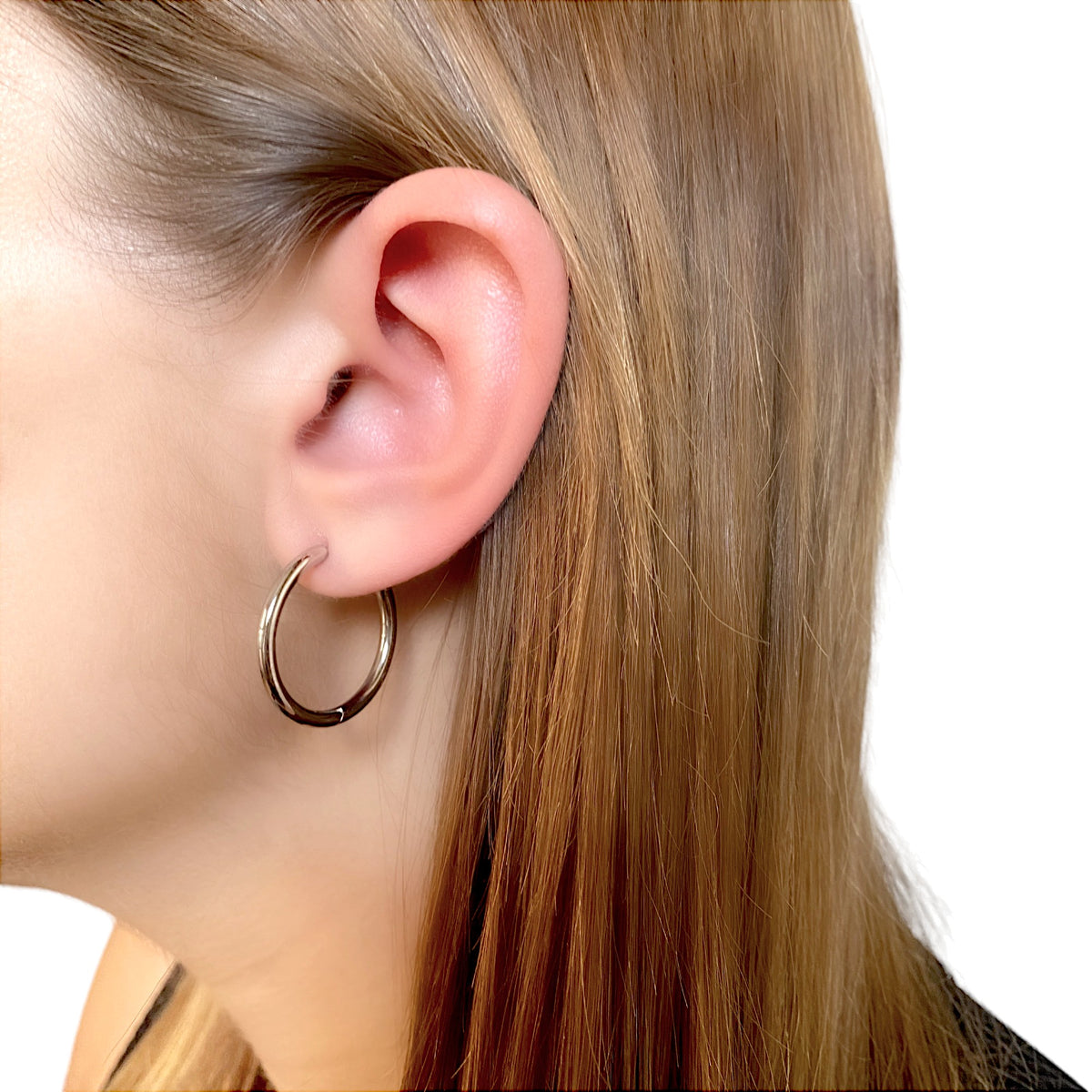 Titanium Hoops 25mm | Hypoalergenic Earrings | Just-ti – Justti.ca